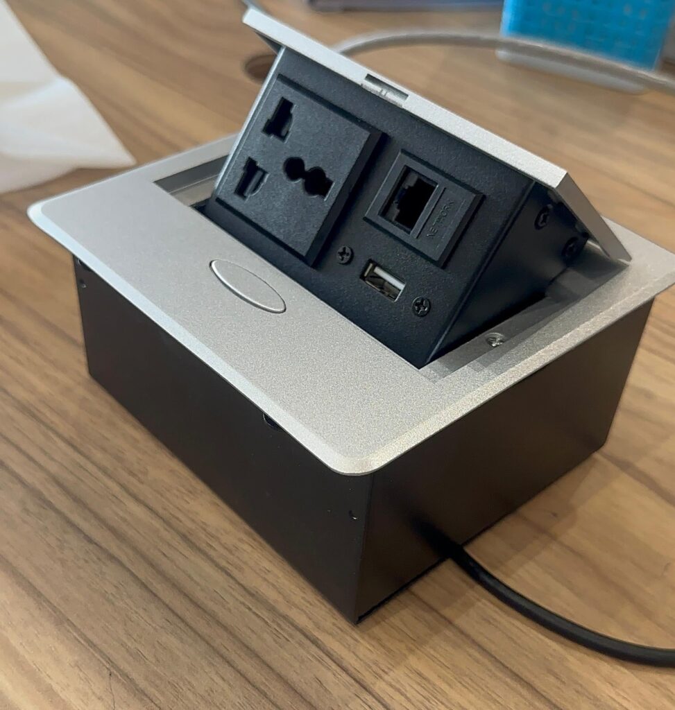 Audiovan Pop-up Cable Cubby Box, Conference Table Power Hub with 1 ...